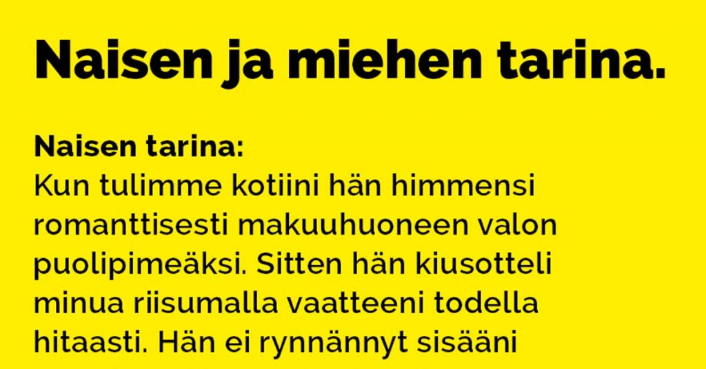Vitsit: Naisen ja miehen tarina - Kohokohta.com