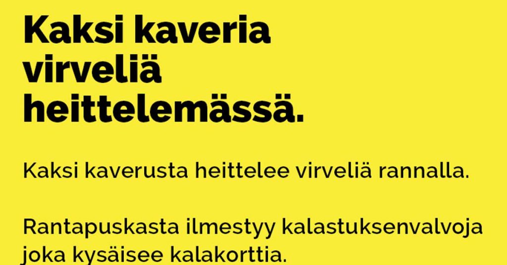 Vitsit: Kaksi kaveria virveliä heittelemässä - Kohokohta.com