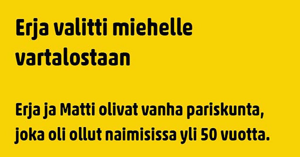 VITSIT: Erja valitti miehelleen vartalostaan - miehen vastaus jäädyttää ... VITSIT: Erja valitti miehelleen vartalostaan - miehen vastaus jäädyttää ...